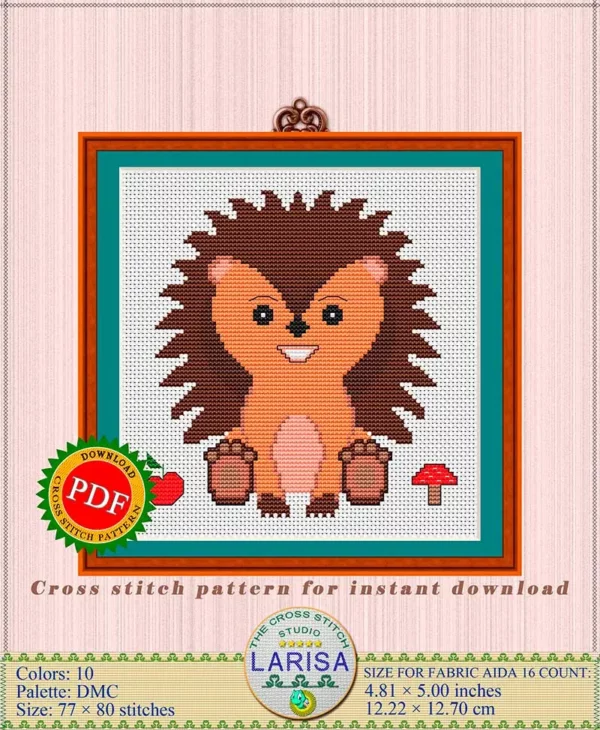 Hedgehog Cross Stitch Pattern | Cross-stitch the Adorable Hedgie ...