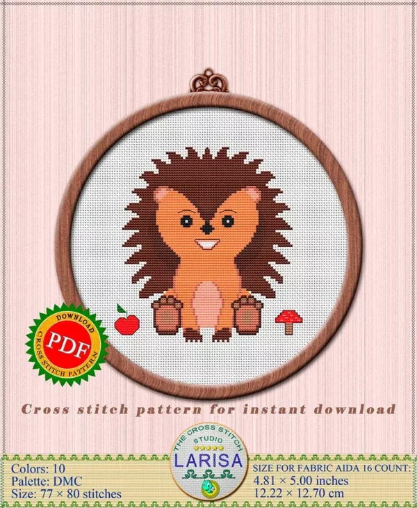 Hedgehog Cross Stitch Pattern | Cross-stitch the Adorable Hedgie ...
